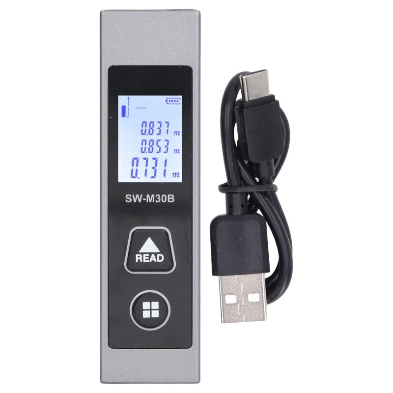 SNDWAY Rechargeable Mini Laser Distance Meter 0-30m Digital Laser Tape ...