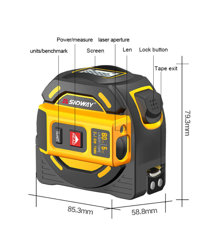 SNDWAY TM Series Digital Laser Distance Measure Tape Meter 40m 60m ...